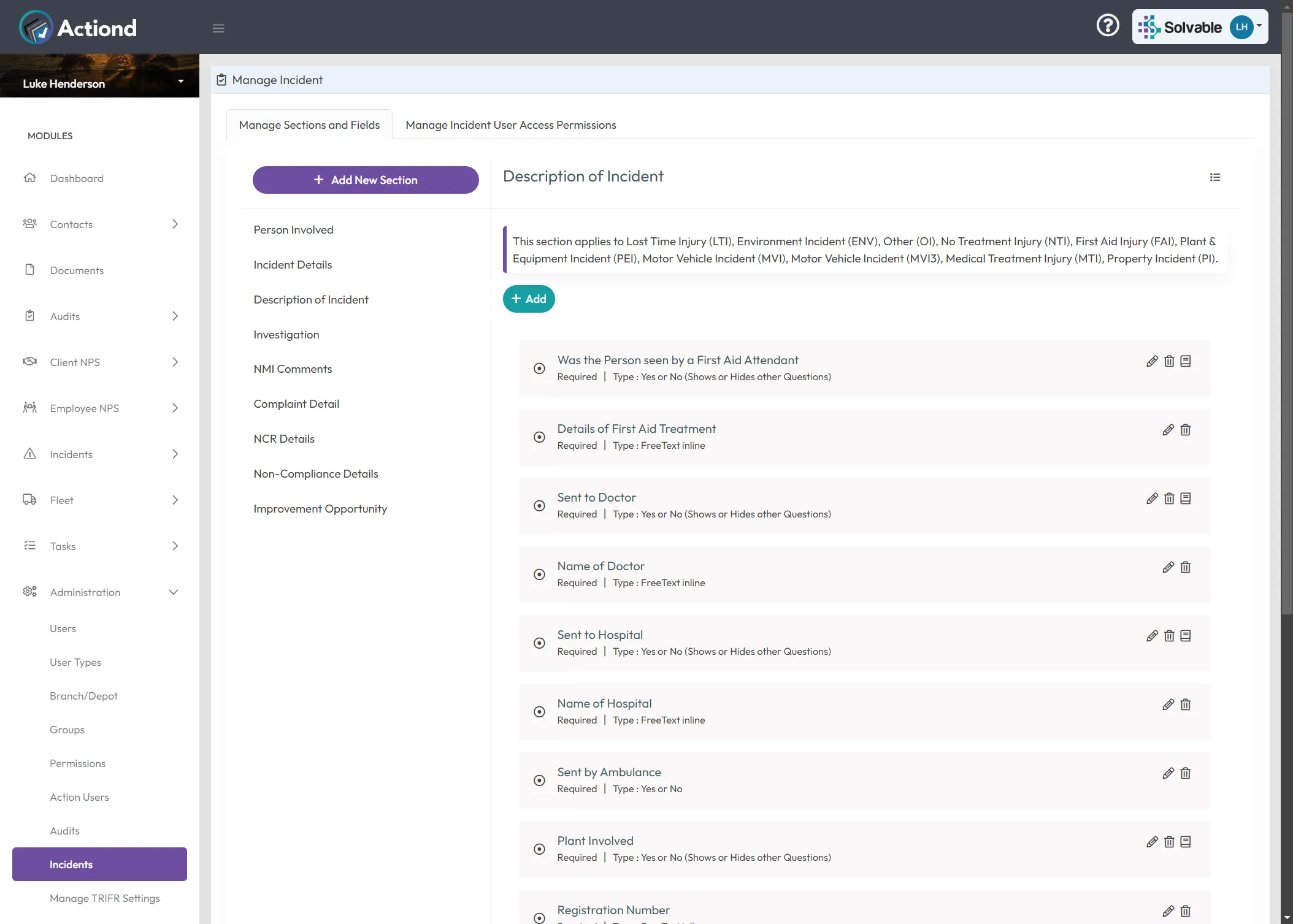 Actiond | Safety & Compliance | Incident Management